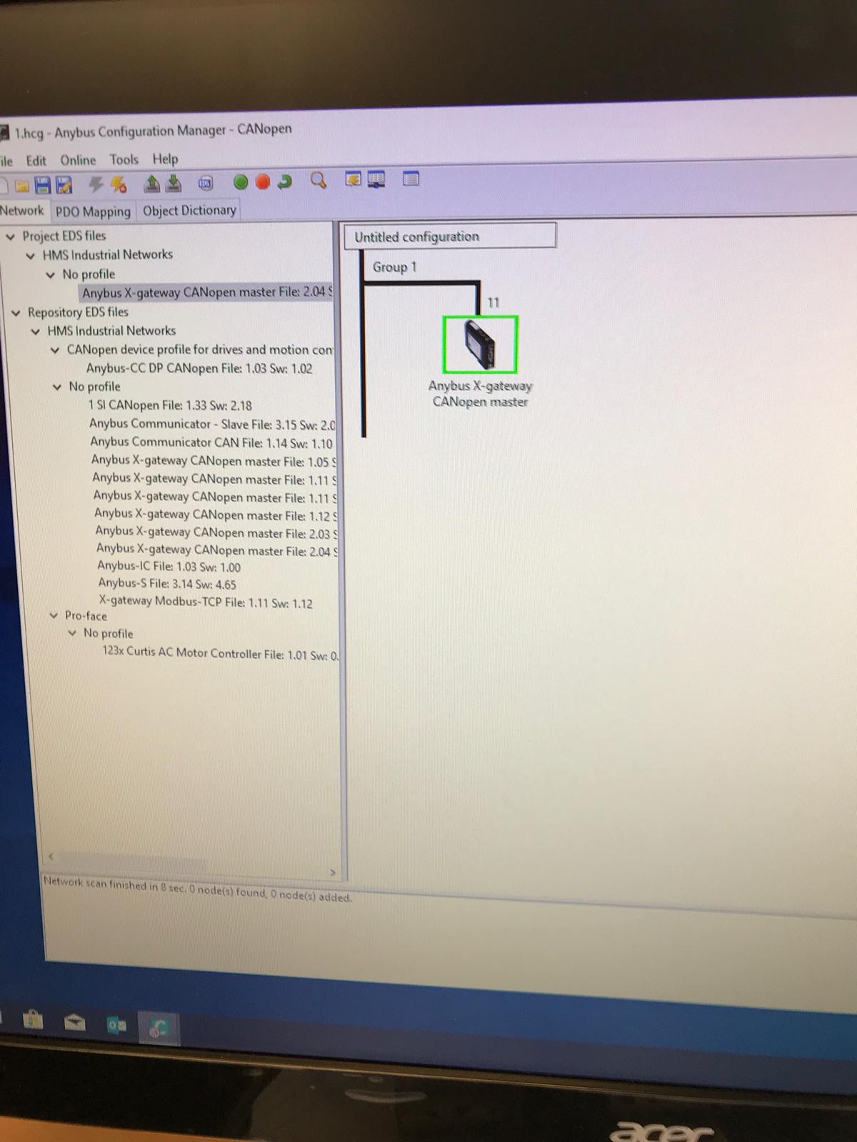 Trying to connect 1232E motor controller to anybus manager through ...
